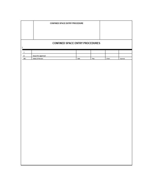 Hse Procedure For Confined Space Entry Procedure Pdf