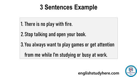 Sentences Example English Example Sentences English Study Here