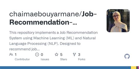 github chaimaebouyarmane job recommendation system ml nlp this