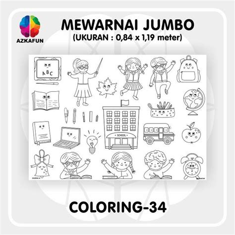 Jual Kertas Mewarnai Jumbo Sekolah Mewarnai Besar Giant Coloring