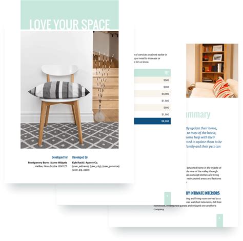 interior design project proposal template