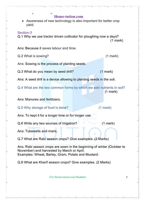 Important Questions For CBSE Class Science Chapter Crop Production And Management