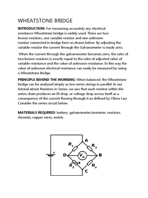 Wheatstone Bridge Pdf Series And Parallel Circuits Resistor