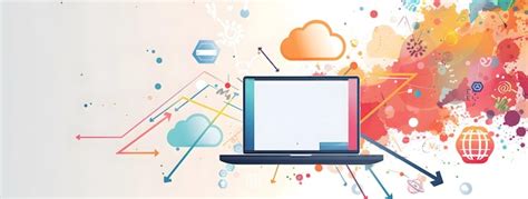 A Computer Screen With A Picture Of A Cloud And A Laptop On It Premium AI Generated Image