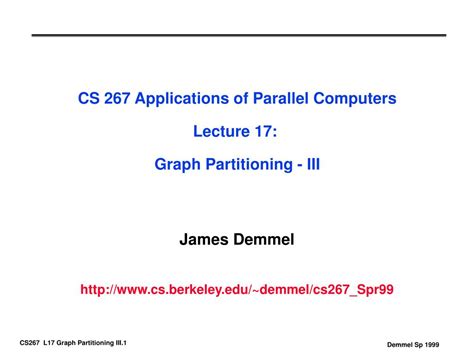 Ppt Cs 267 Applications Of Parallel Computers Lecture 17 Graph