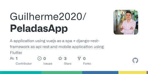 GitHub Guilherme PeladasApp A Application Using Vuejs As A Spa Django Rest Framework As