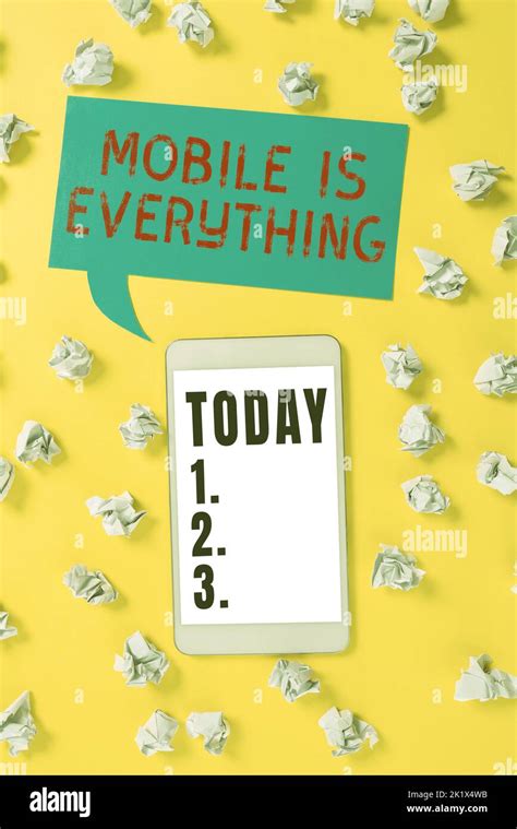 Writing Displaying Text Mobile Is Everything Word Written On Handheld