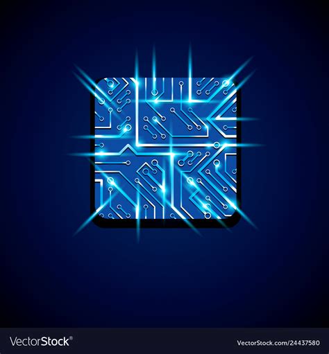 Collection Of Microchip Design Cpu Information Vector Image
