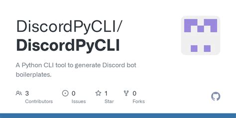 Github Discordpycli Discordpycli A Python Cli Tool To Generate