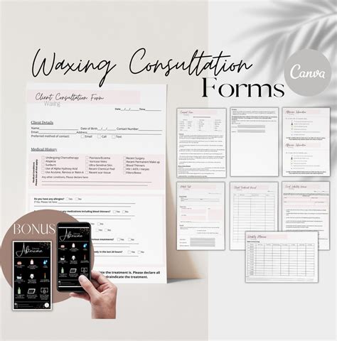 Waxing Consultation Bundle Consent Form Waxing Aftercare Waxing