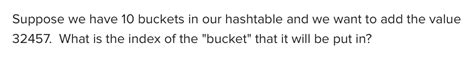 Solved Suppose We Have 10 Buckets In Our Hashtable And We