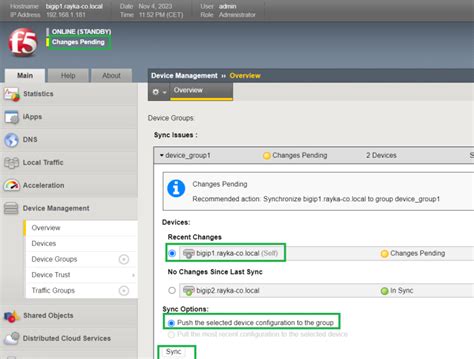 F BIG IP HA Active Standby Configuration