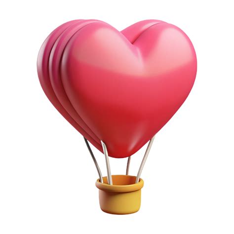 Love Hot Air Balloon 3d Concept 47530591 Png