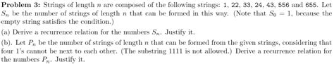 Solved Problem 3 Strings Of Length N Are Composed Of The Chegg Com