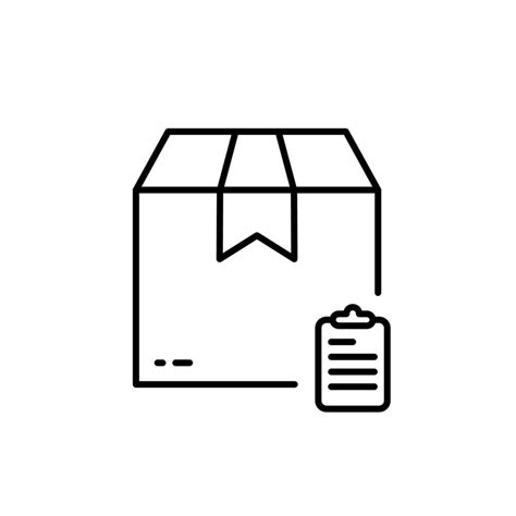 Package With Checklist Shipment Linear Pictogram Deliver Checklist