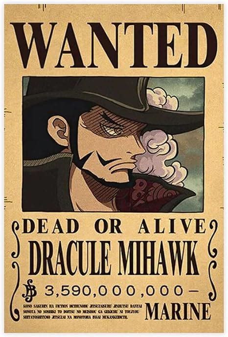 Dracule Mihawk Op Wanted Posters Anime Posters Bounty New