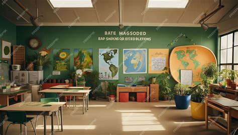 Premium Ai Image An Ecofriendly Classroom With Solar Panels A Compost