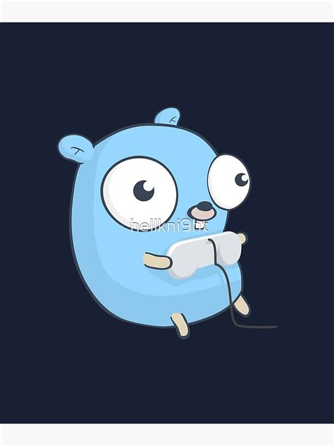 the golang gopher mascot gaming poster for sale by hellkni9ht
