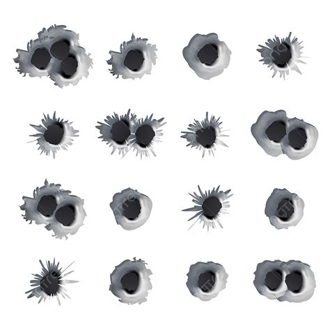 bullet hole vector design images metal bullet holes set vector realistic caliber weapon holes