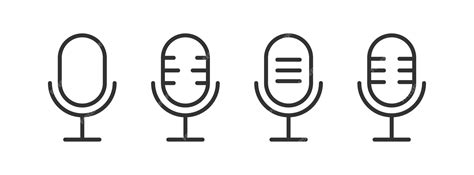 Premium Vector Mic Icon Microphone Signs Voice Symbol Audio Record Symbols Radio Podcast