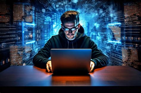 Premium Photo Analyzing Operational Data A Man Trader Is Using A Computer With Multiple