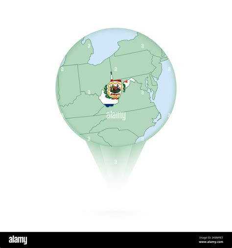 West Virginia Map Stylish Location Icon With West Virginia Map And