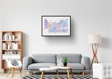 Periodic Table Of The Elements Wall Art Print Watercolour Chemistry