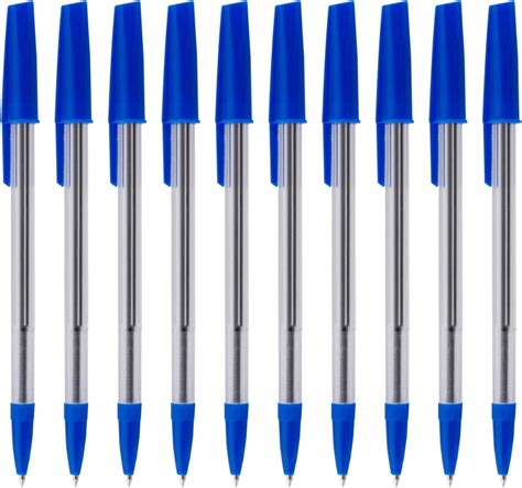 Essential Arts Blue Ink Ballpoint Pens Pack Of 50 Medium Point Ball