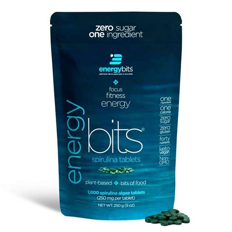 Energybits Organic Spirulina Tablets Plant Based