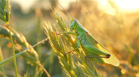 Grasshopper In The Grass Premium Ai Generated Image