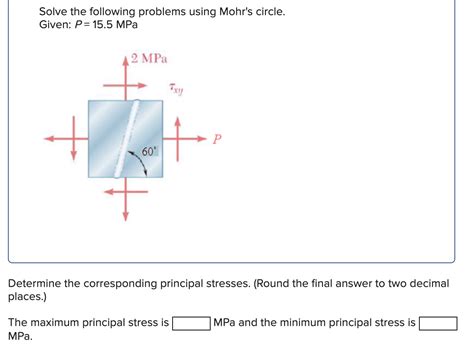 Solved Solve The Following Problems Using Mohr S Circle Chegg Com