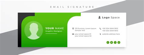 Stylish Email Signature Card Template Design Vector Image
