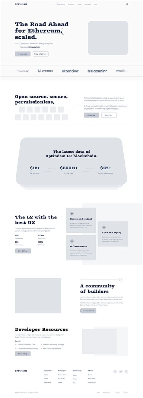 Ethereum OPTIMISM Redesign Landing Page Behance