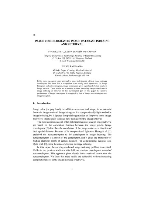 Pdf Image Correlogram In Image Database Indexing And Retrieval