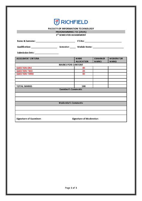 Programming 731 Java Fundamental Assignments Overview Studocu