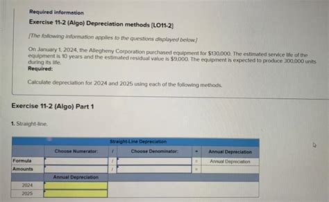 solved required information exercise 11 2 algo