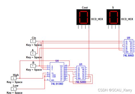 Scau华南农业大学 数电实验 用74ls138实现1位的全加器74ls138设计全加器实验报告 Csdn博客