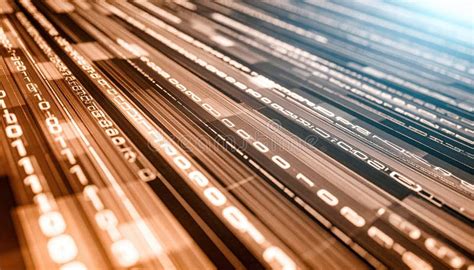 Detailed Close Up Of Glowing Digital Binary Code Sequence In A