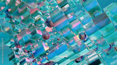 Sci Fi Technology Background Abstract Cubic Pattern 3d Solid Geometry