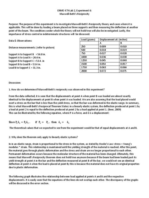 lab 2 maxwell betti reciprocal theorem final pdf deformation