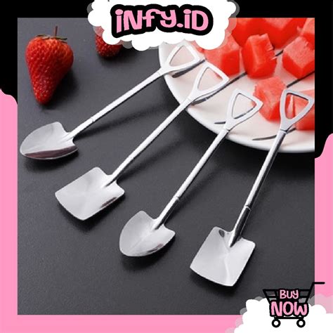 Jual Infy R754 Sendok Pudding Dessert Model Skop Bahan Stainless Shopee Indonesia