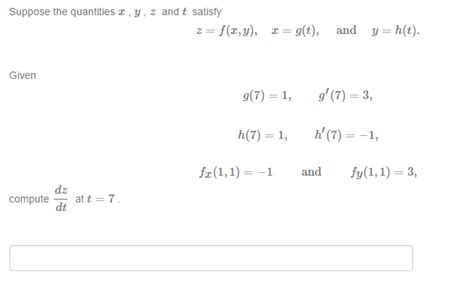 Solved Suppose The Quantities X Y Z And T Satisfy Chegg