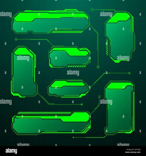 Green Futuristic Hud Ui Elements Sci Fi User Interface Text Boxes Callouts Warning Message