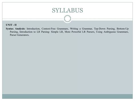 Compiler Design Syntax Analysis Ppt