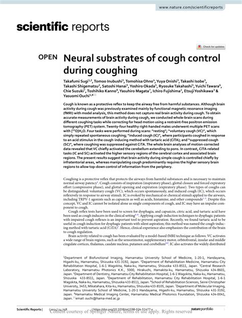 Pdf Neural Substrates Of Cough Control During Coughing
