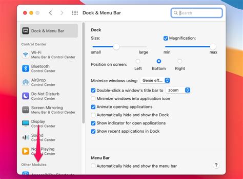 how to customize control center on macos