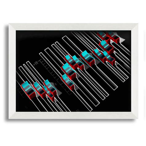 Metro Lane Equalizer Desk Retro Single Picture Frame Print Uk