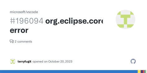 Org Eclipse Core Resources Error Issue Microsoft Vscode GitHub