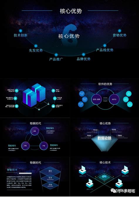 21套深色系科技风逻辑图ppt图表 知乎