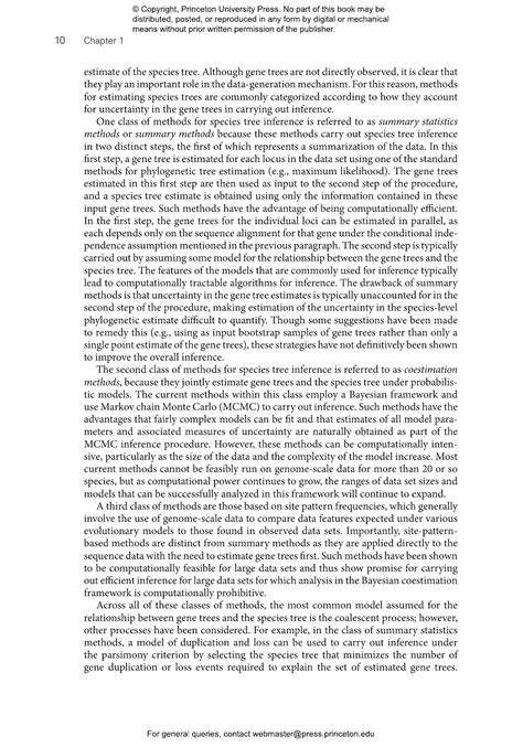 Species Tree Inference Princeton University Press